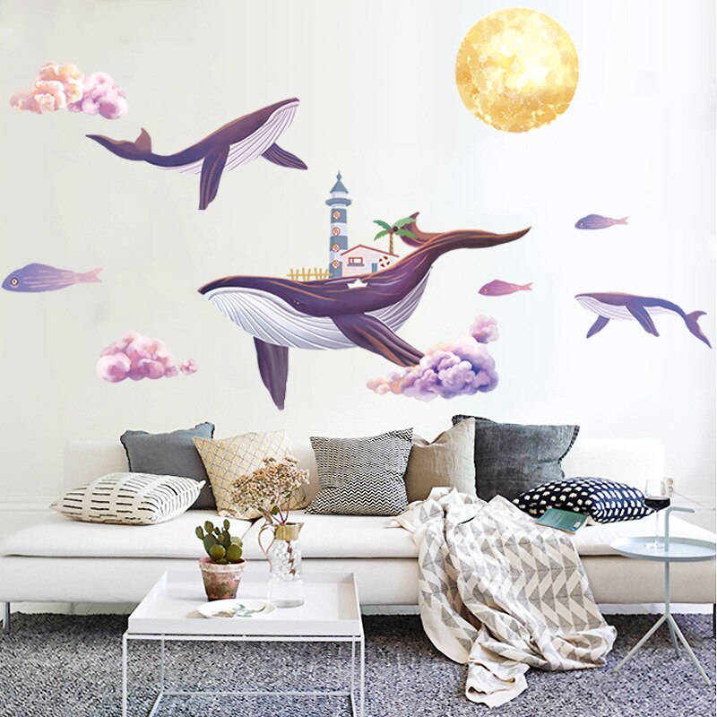 Nordic DIY Large Whale For Home Wall Sticker Wallp... – Vicedeal