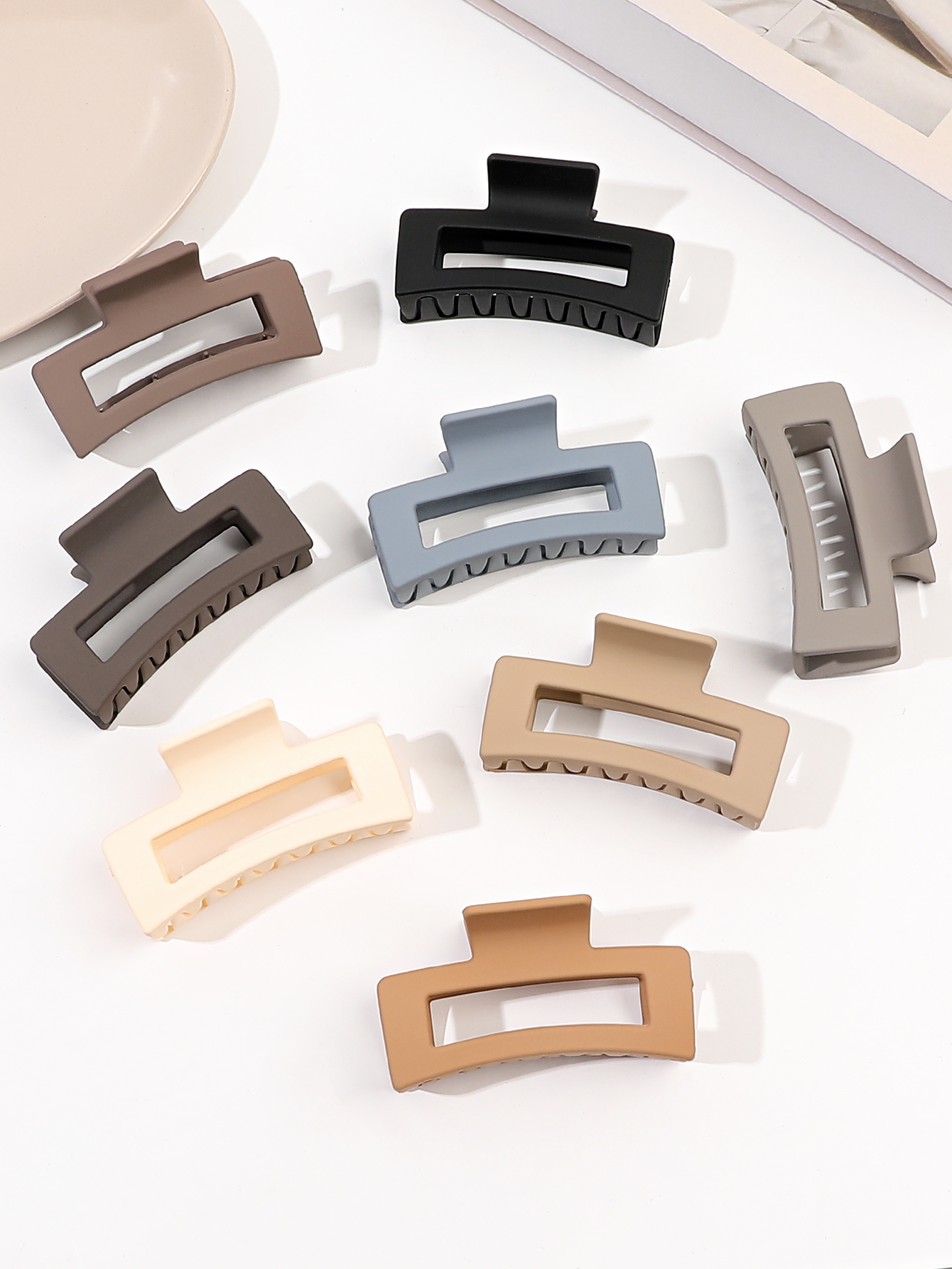 8 stuks set rechthoekige haarclips effen kleur haa... – Vicedeal