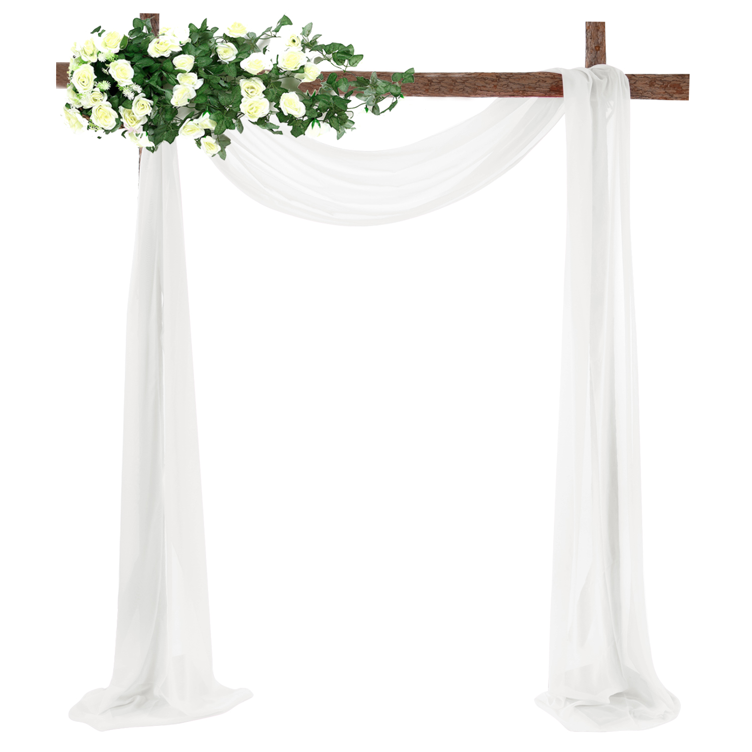 Wit Roze Bruiloft Boog Draperen Chiffon Stoffengor... – Vicedeal