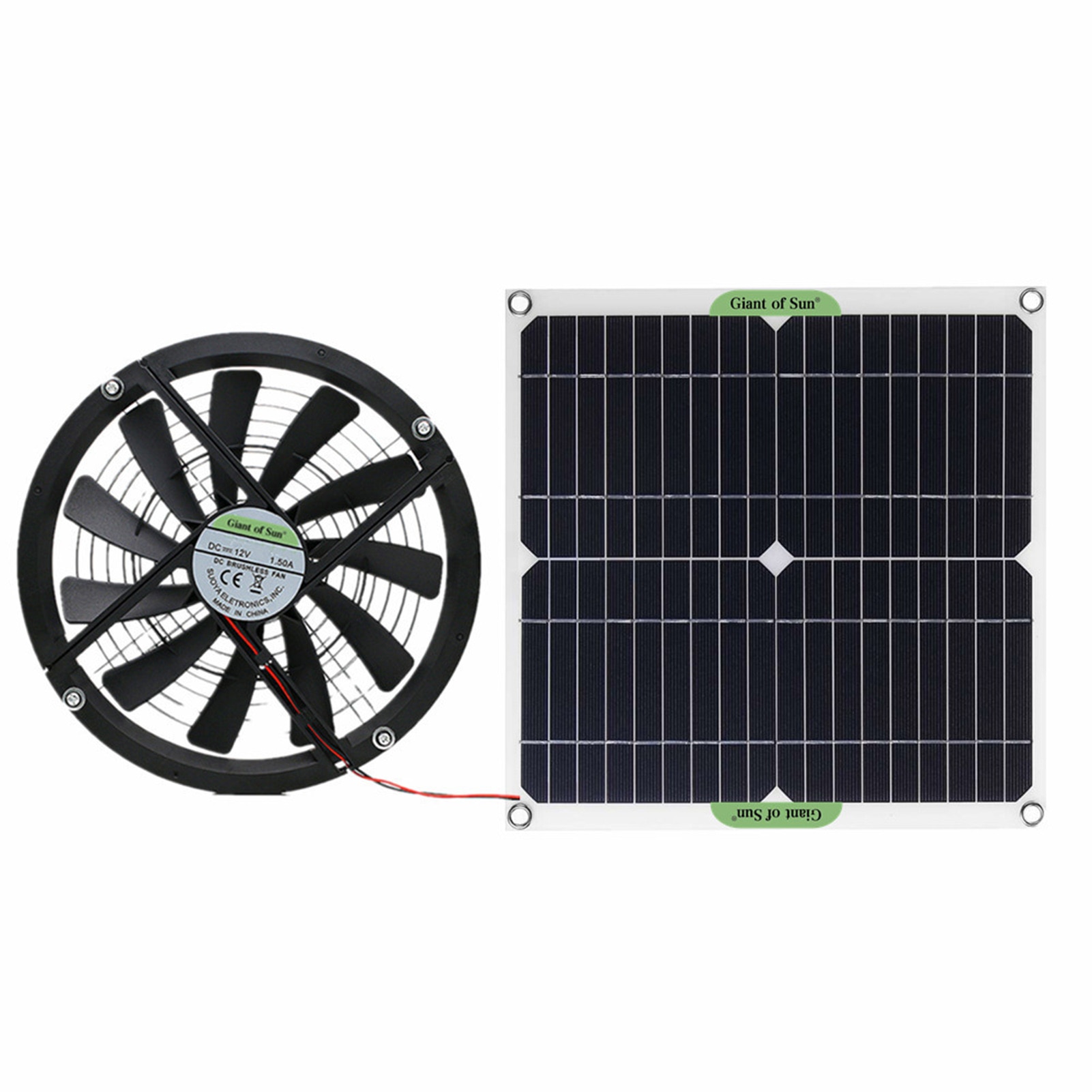 solar fan for home 100W Monocrystalline Silicon So... – Grandado