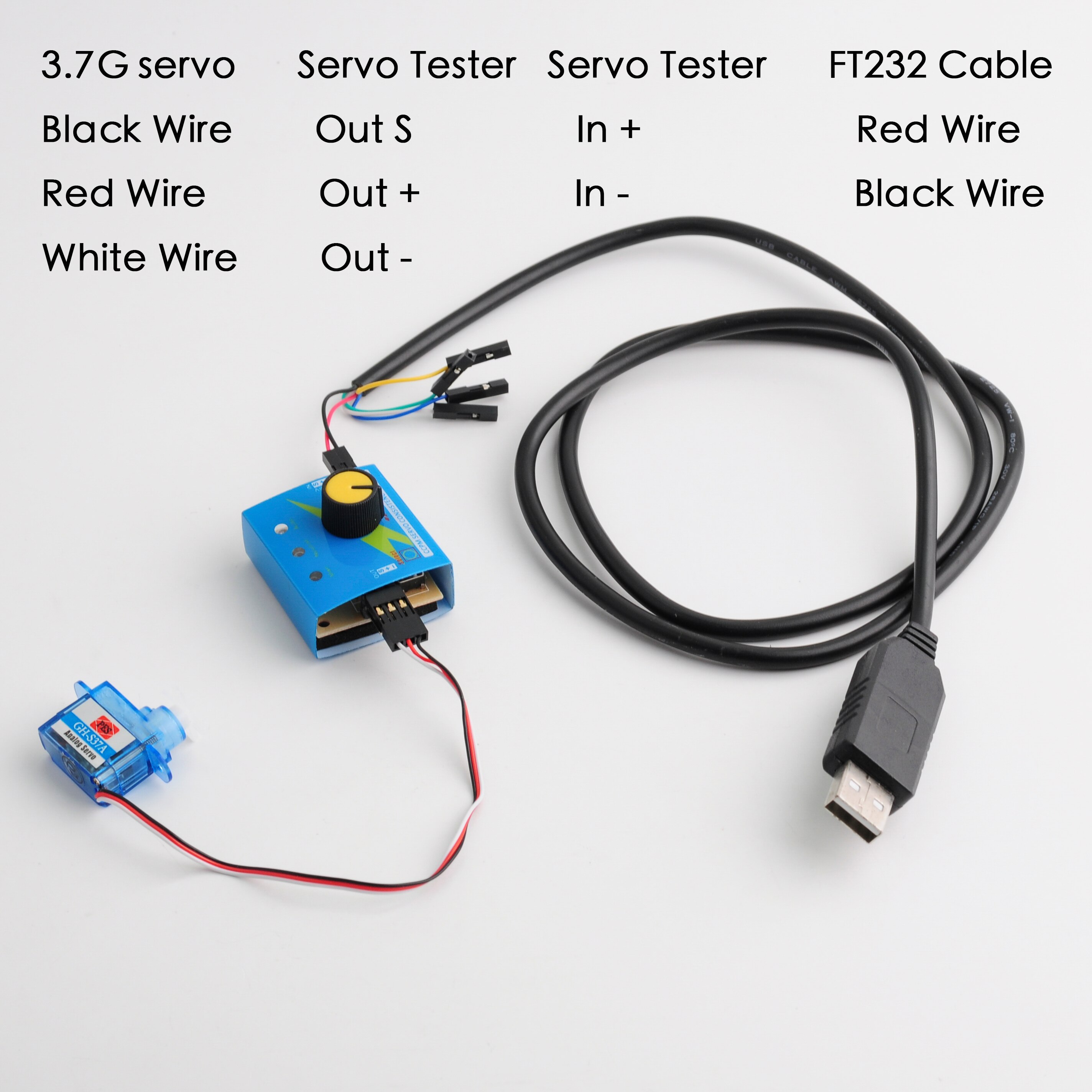 Super Light 3.7g Micro Servo+Servo Tester+5V USB t... – Grandado