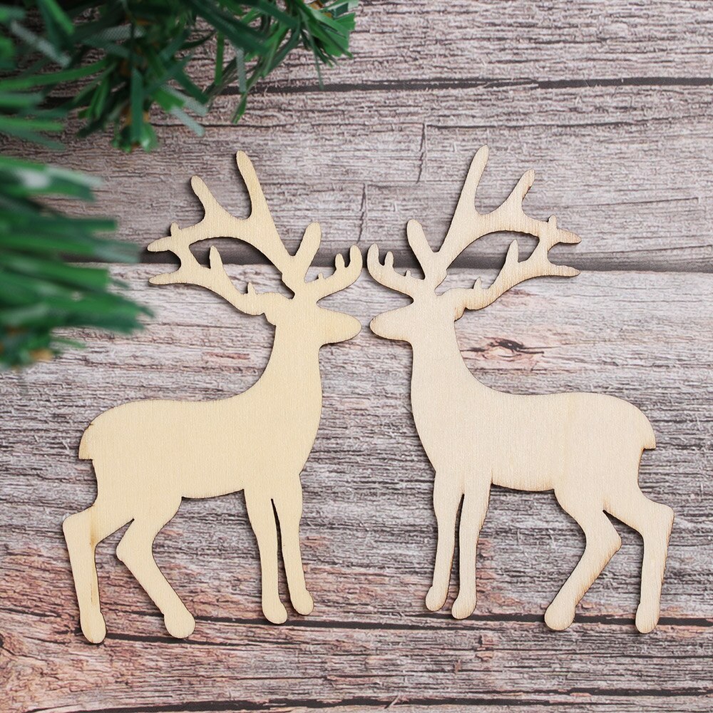 5PCS Wooden Christmas Reindeer Cutout Veneers Slic... – Grandado