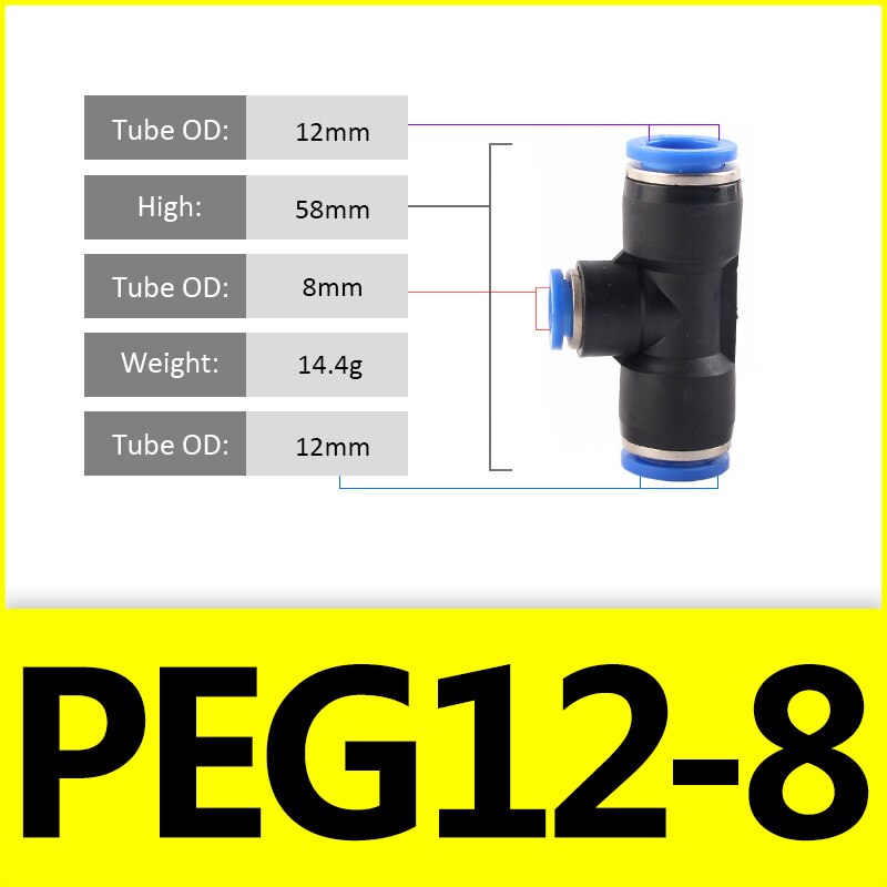 1PCS PE PEG Blue Pneumatic Fitting Pipe Connector ... – Vicedeal