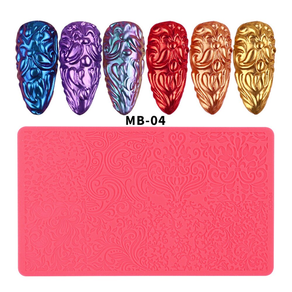 3D Relief Zachte Siliconen Nail Carving Mold Sculp... – Vicedeal