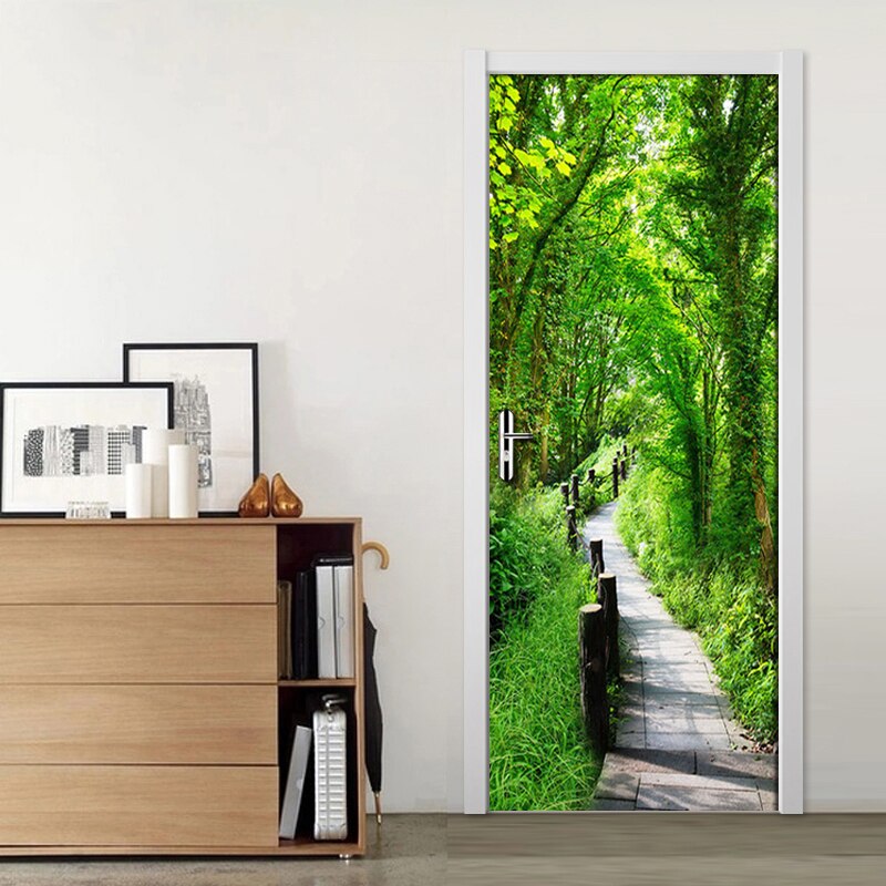 3D Green Forest Path Mural Art Wall Painting Livin... – Grandado