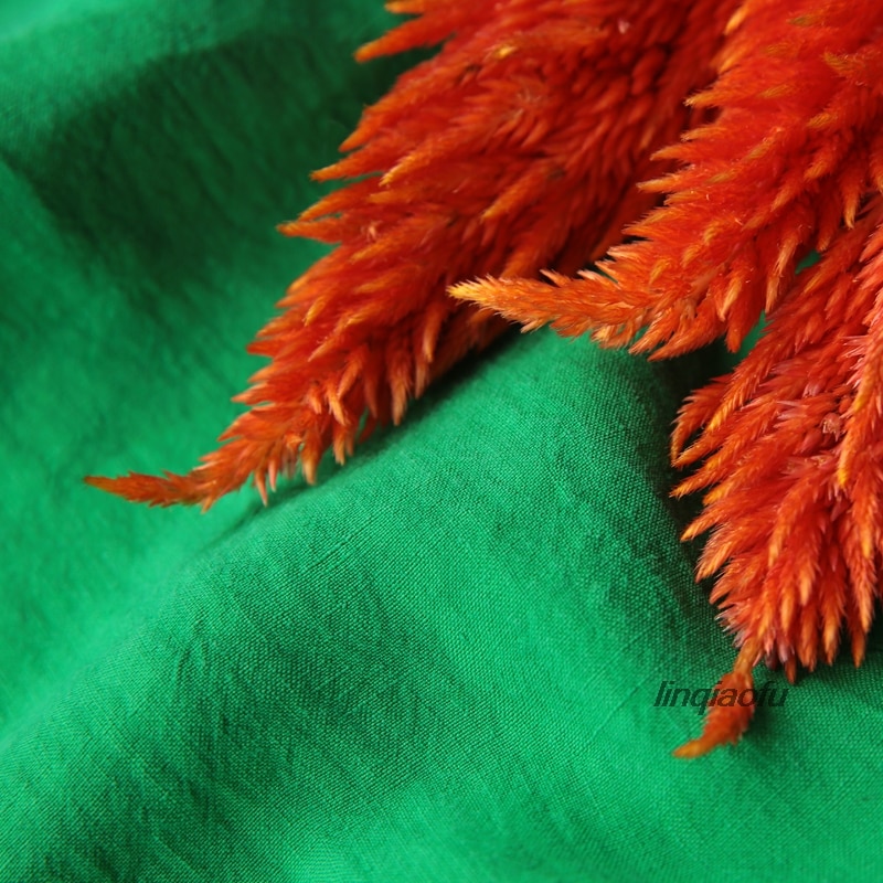 Emerald green brand linen fabric high-end linen cl... – Grandado