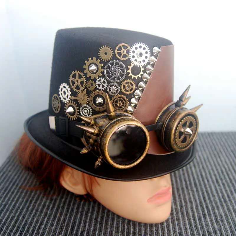 Magic Hat Gear Rivet Goggles Punk Hat Stage Perfor... – Grandado