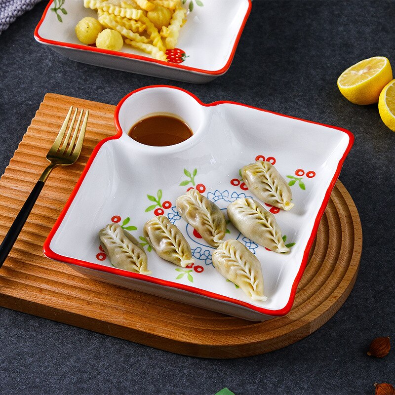 Japanese-style Hand-painted Ceramic Dumpling Plate... – Grandado