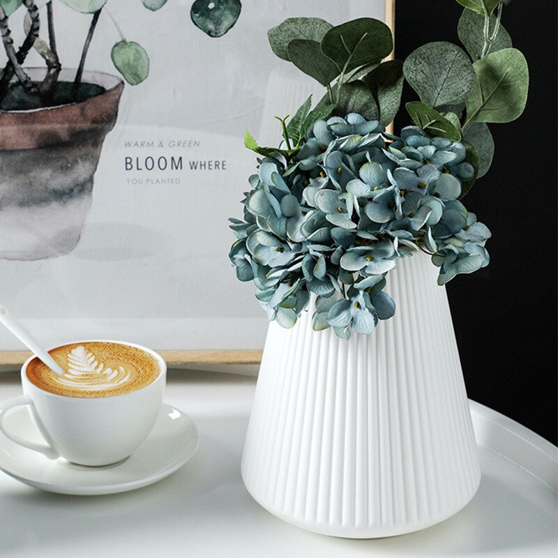 Bloem Vaas Decoratie Thuis Plastic Vaas Witte Imit... – Grandado