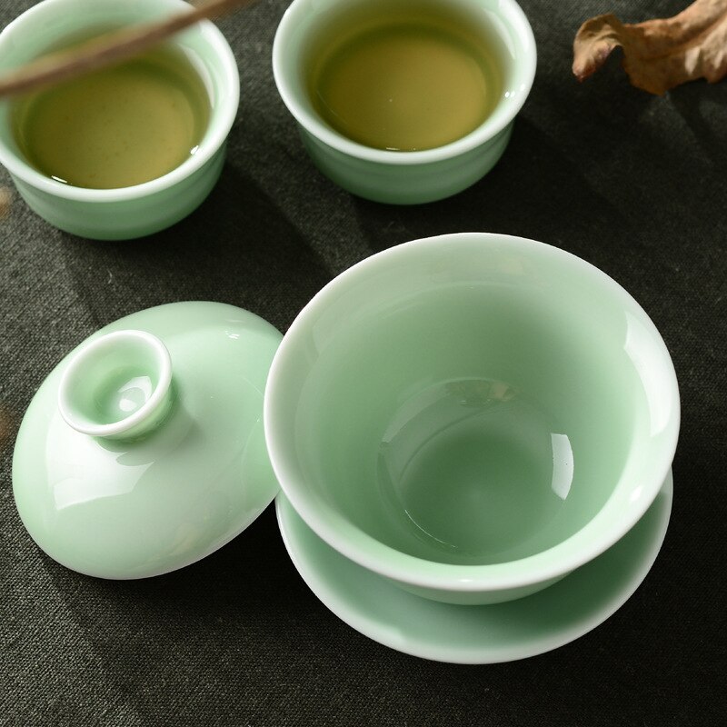 High Chinese Celadon gai wan tea set,China Dehua B... – Grandado