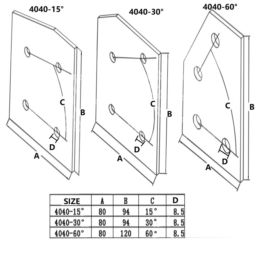 1Pcs 15 / 30 60 Graden 4040 Versterken Plaat Gezam... – Grandado