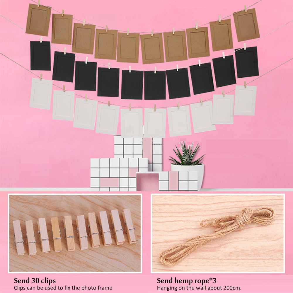 10 Pcs Vintage Kraft Cardboard Photo Frame Hanging... – Grandado