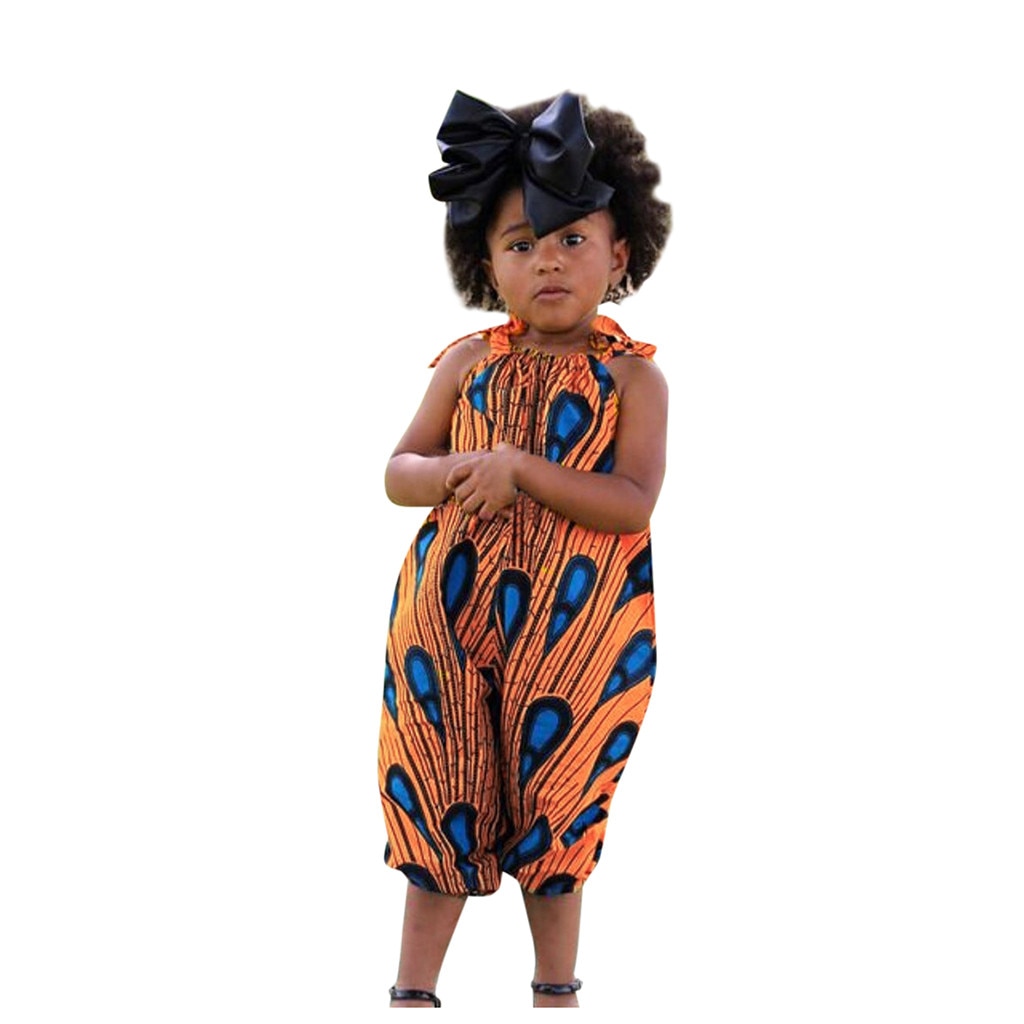 Girls Ethnic Overalls African Dashiki Geometric Di... – Grandado