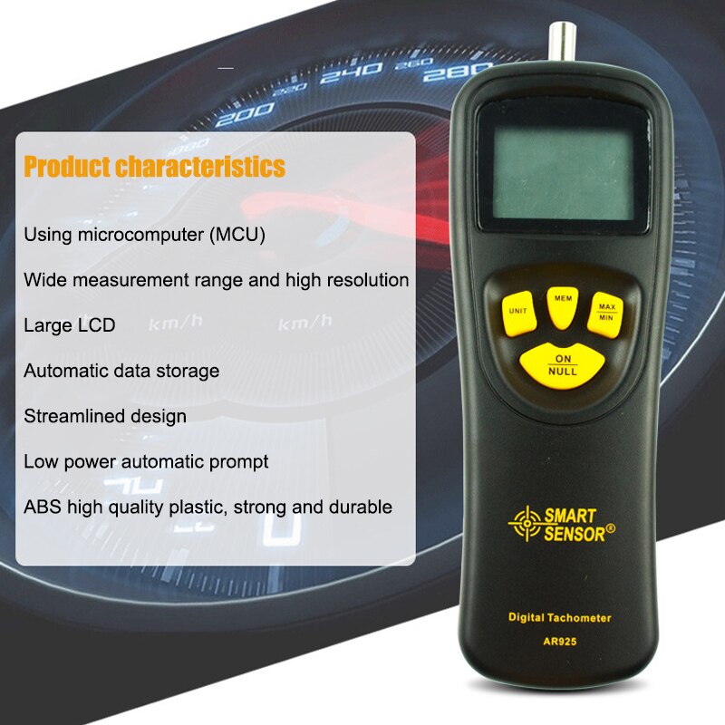 Digital Tachometer Contact LCD Tach Meter Tachomet... – Grandado