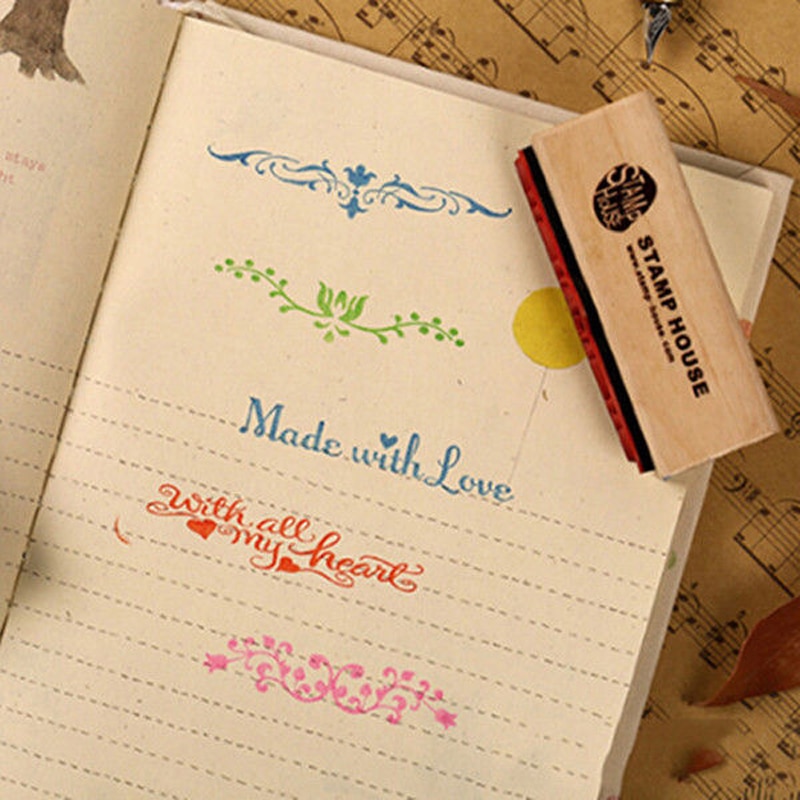 WHISM Vintage Wooden Stamps Retro Rubber Stamps DI... – Vicedeal