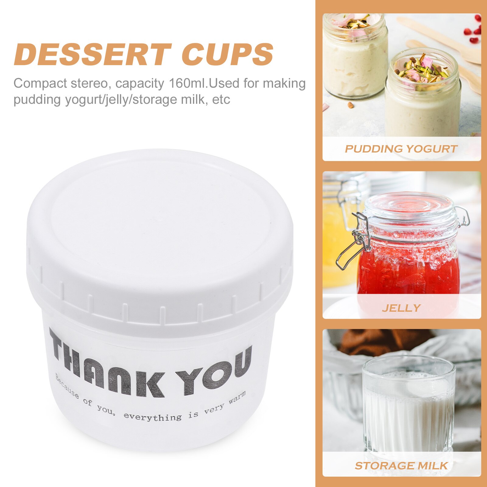 20 Set Dessert Yogurt Cups Practical Ice Cream Con... – Grandado