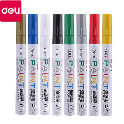 8pcs Deli S558 Paint Pen Graffiti Marker Metal pen... – Grandado