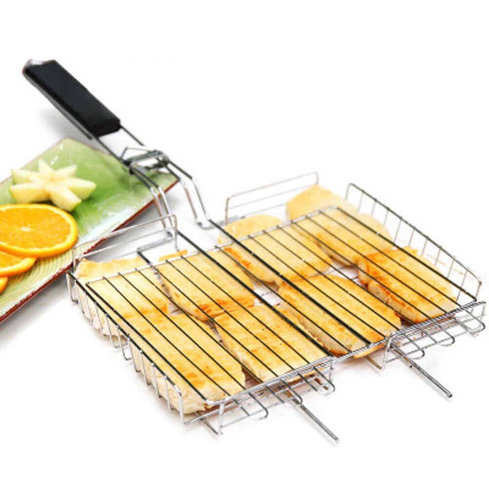 Edelstahl Rechteck BBQ Grill Outdoor Camp Barbecue... – Vicedeal