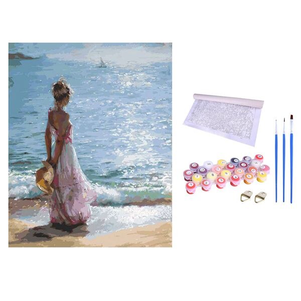 Girl DIY Oil Painting Paint By Number Kit-Facing t... – Grandado