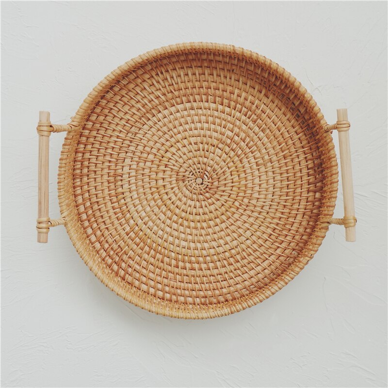 Rattan basket Dessert Bread Plates Photo props Jap... – Vicedeal