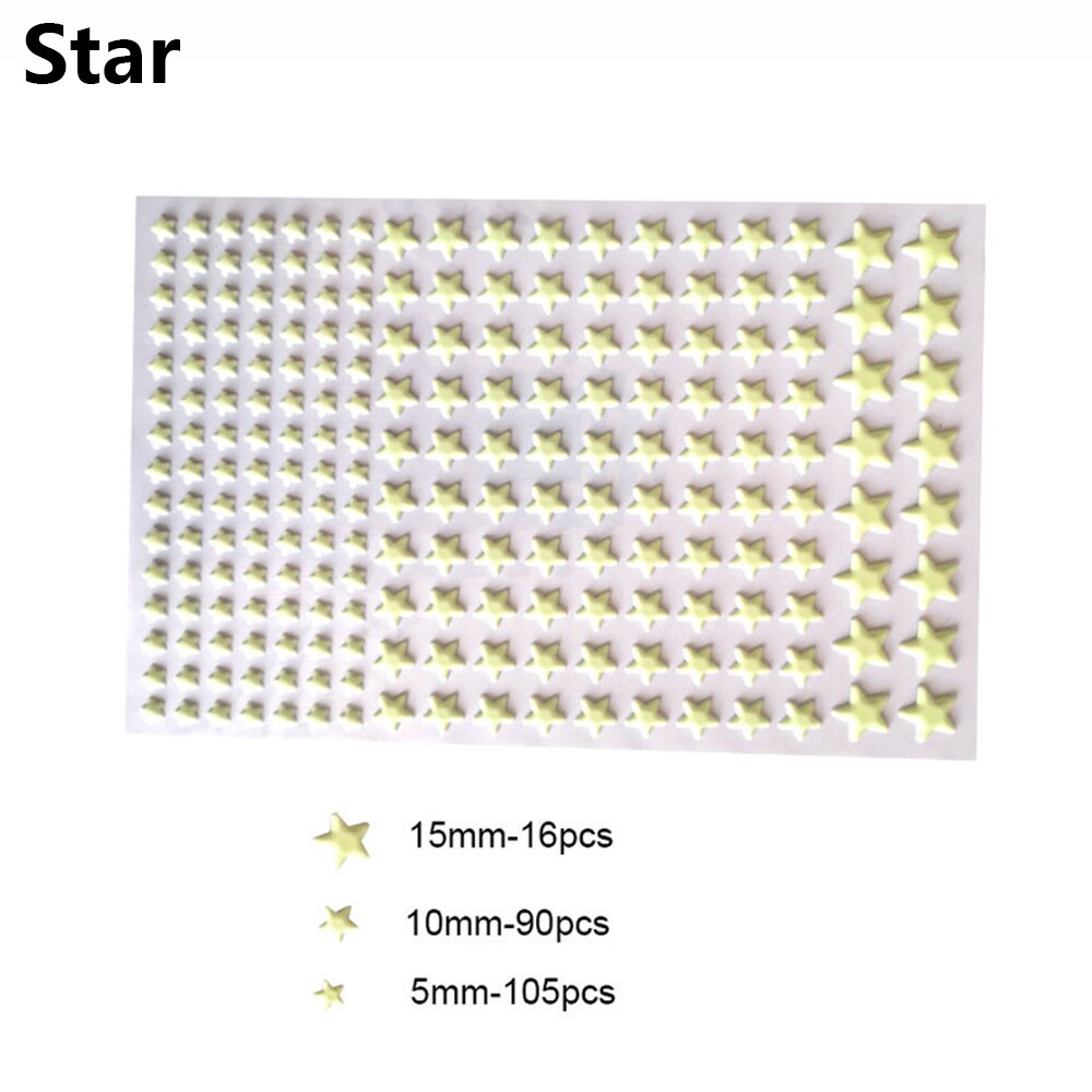 202PCS Fluorescent stars Wall stickers 3D bubble d... – Grandado