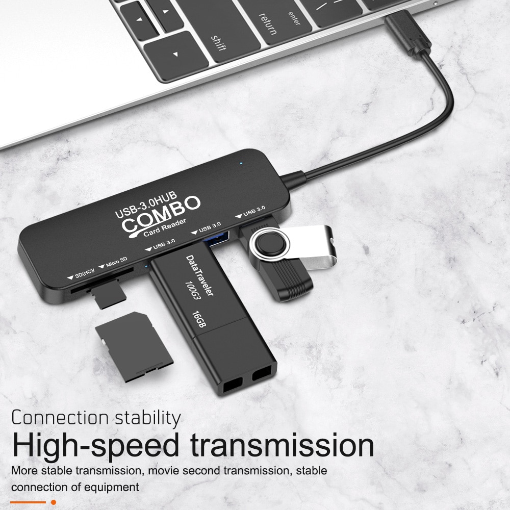 Mini USBC HUB Typ C Zu Multi USB 3,0 TF/SD Kartenl... – Vicedeal