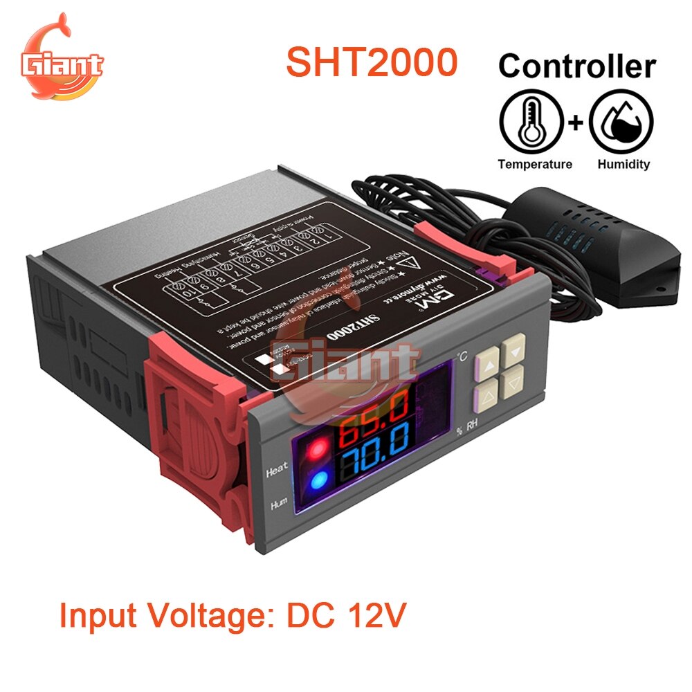 SHT2000 Dual Digital Thermostat Temperature Humidi... – Grandado