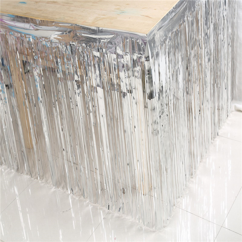 Foil Fringe Metallic Sequin Table Skirt Hotel Wedd... – Vicedeal