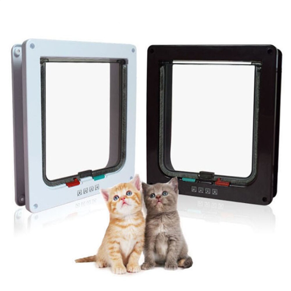Pet Cat Flap Door with 4 Way Lock Household Securi... – Grandado