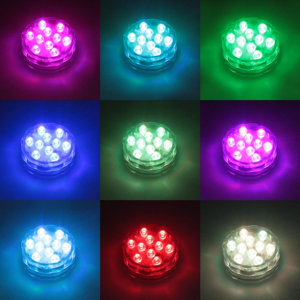 RGB 10 Led Submersible Light Battery Operated Wate... – Grandado