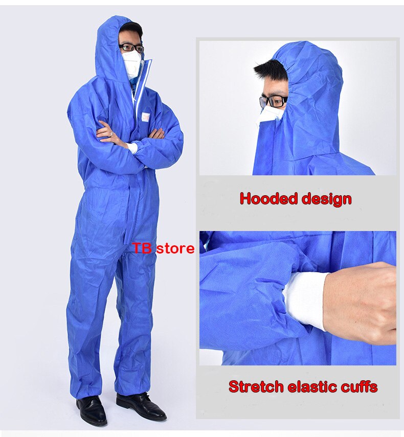 4532+ protective suit blue Siamese Back Breathable... – Vicedeal