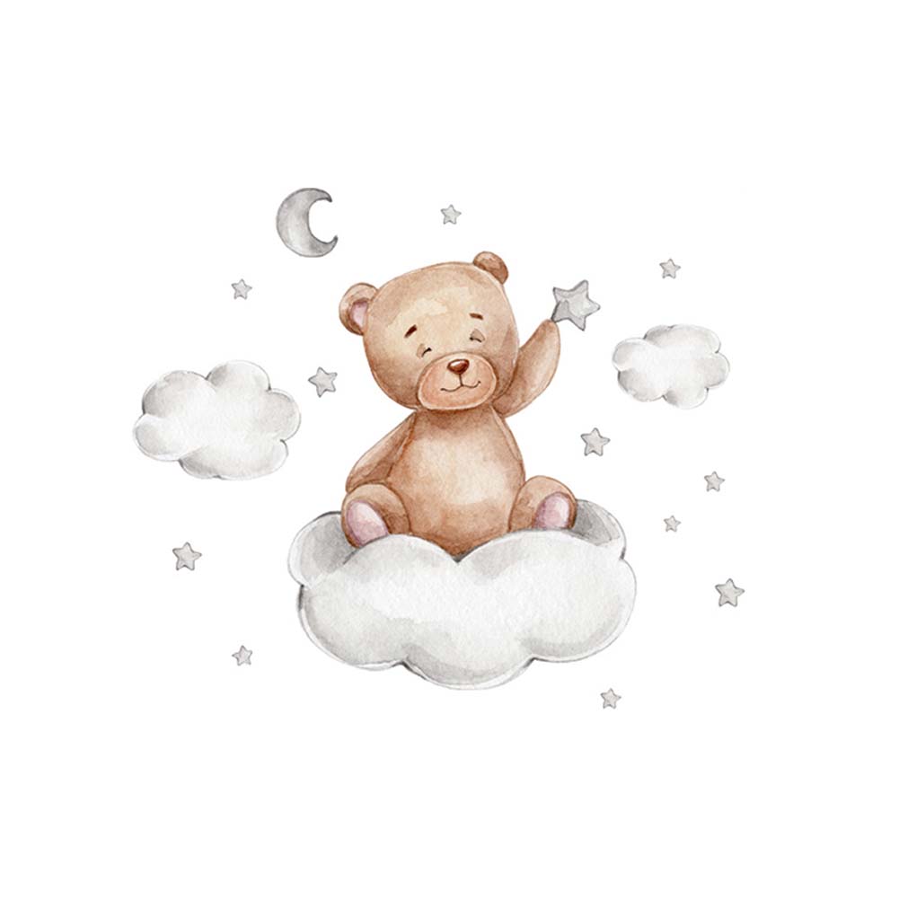 Funny Cute Teddy Bear Kids Room Wall Stickers Baby... – Grandado