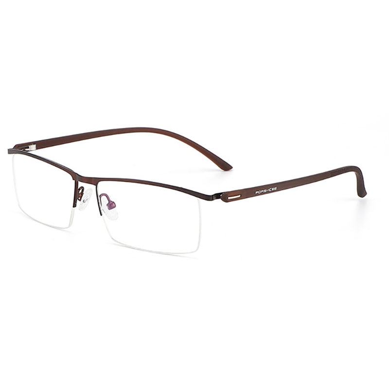 Metal Frame Glasses Browline Frame Half Rim Specta... – Grandado