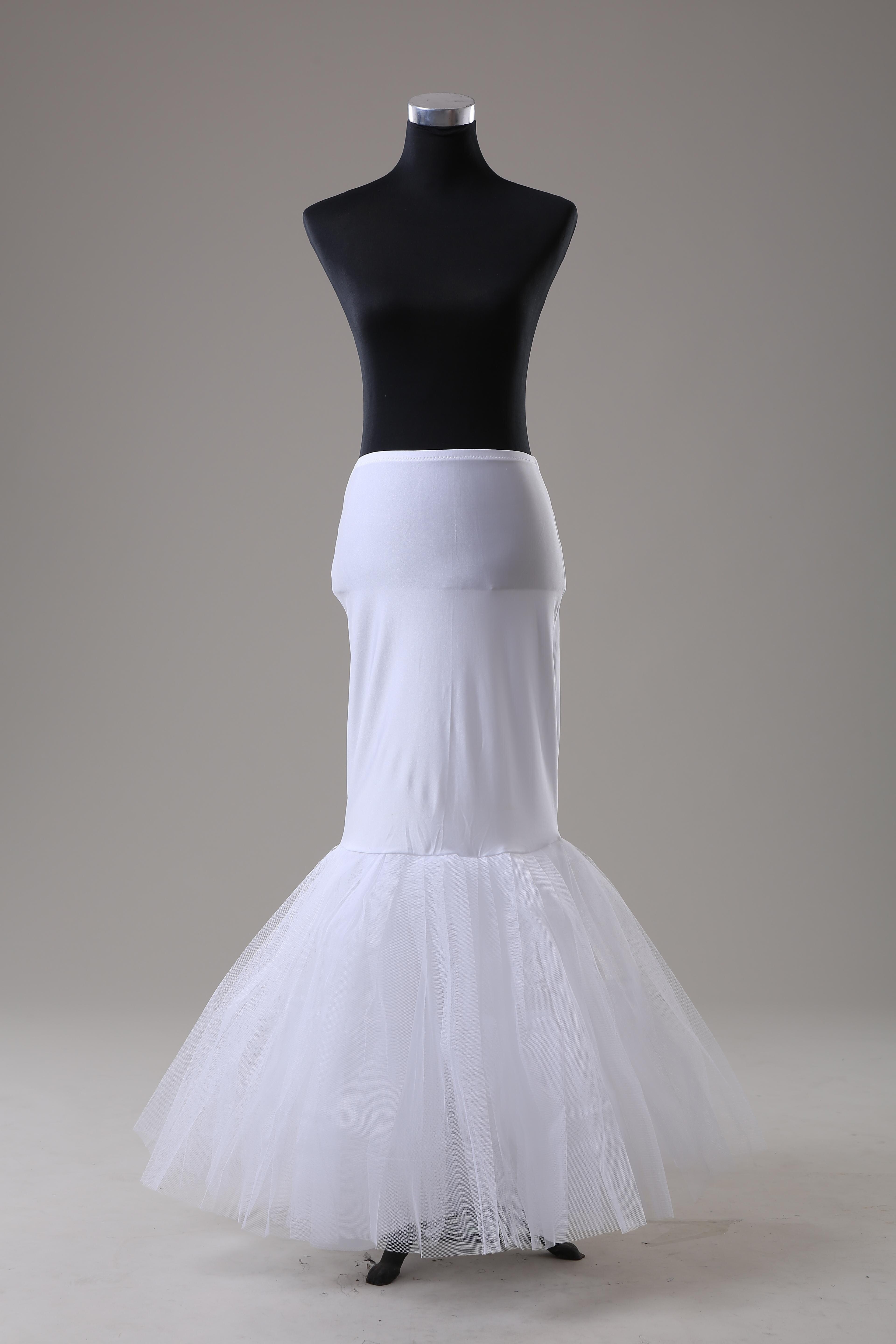 White Hoopless Cocktail Mermaid Fishtail Crinoline... – Grandado