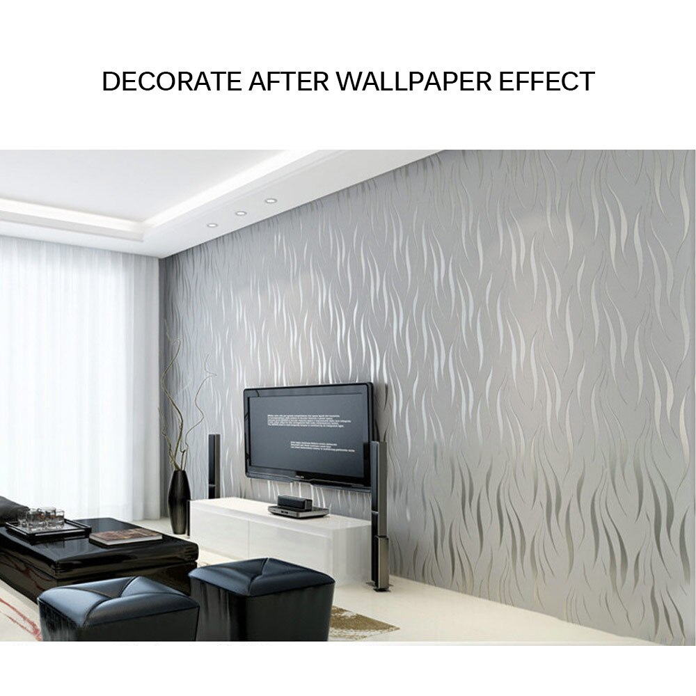 Water Ripple Pattern Non-Woven Wallpaper 3D Flocki... – Vicedeal