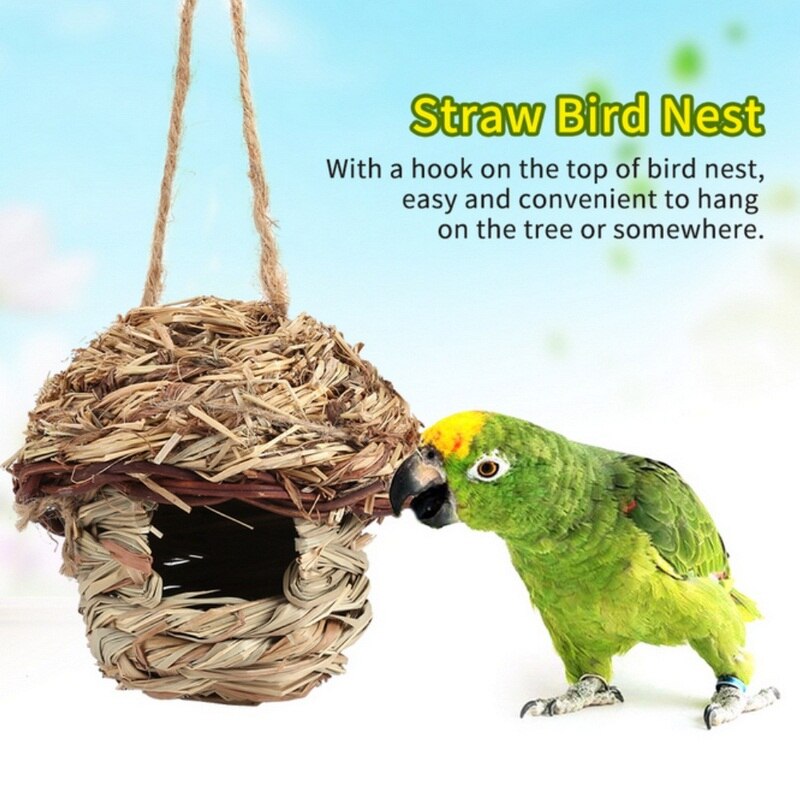 Stro Birdhouse Vogelnest Voor Parrot Hamster Klein... – Grandado