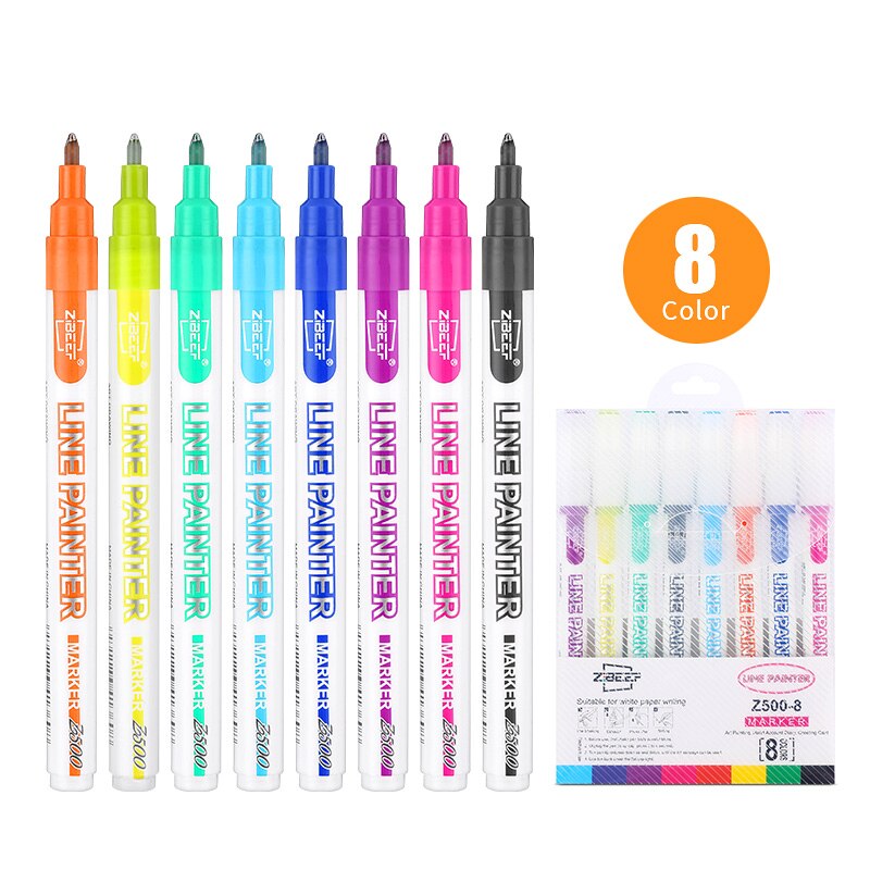 8/12 colors Double Lines Contour Art Pens Markers ... – Grandado