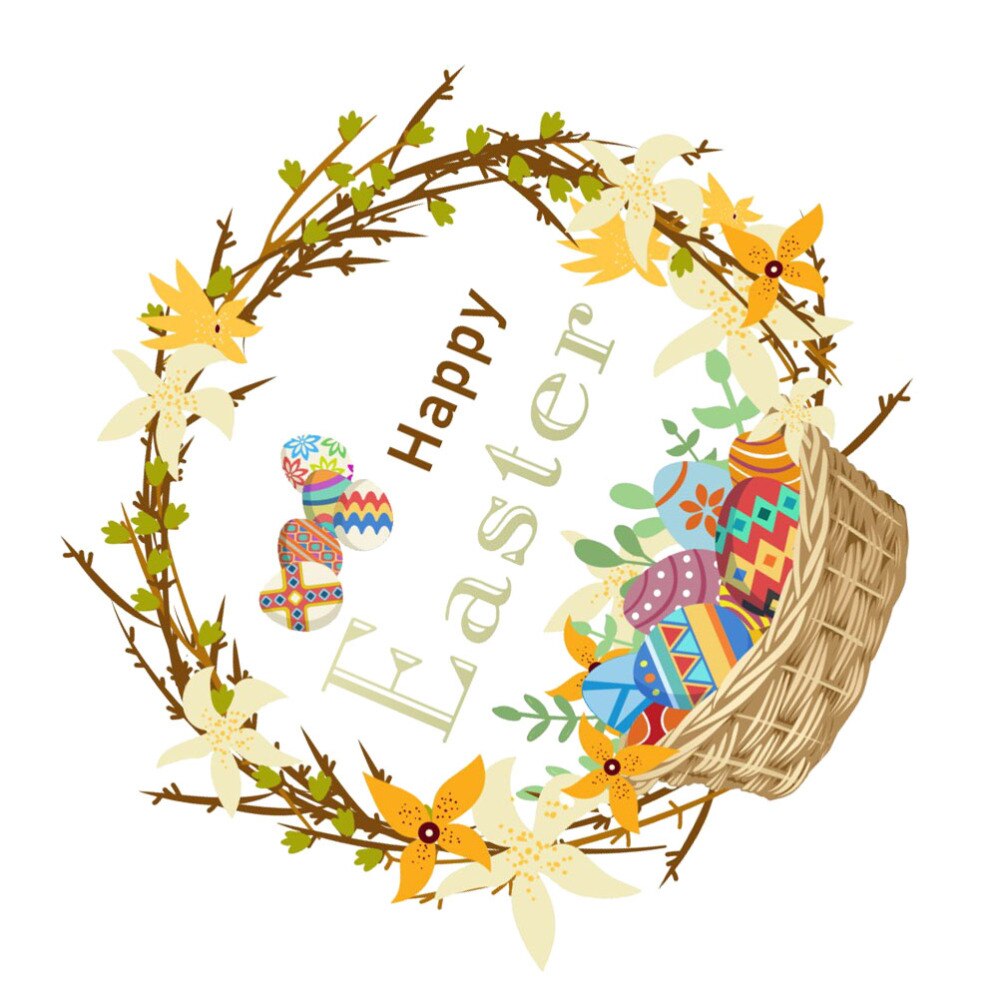 48cm Easter Showcase Sticker Flower Basket Glass S... – Grandado