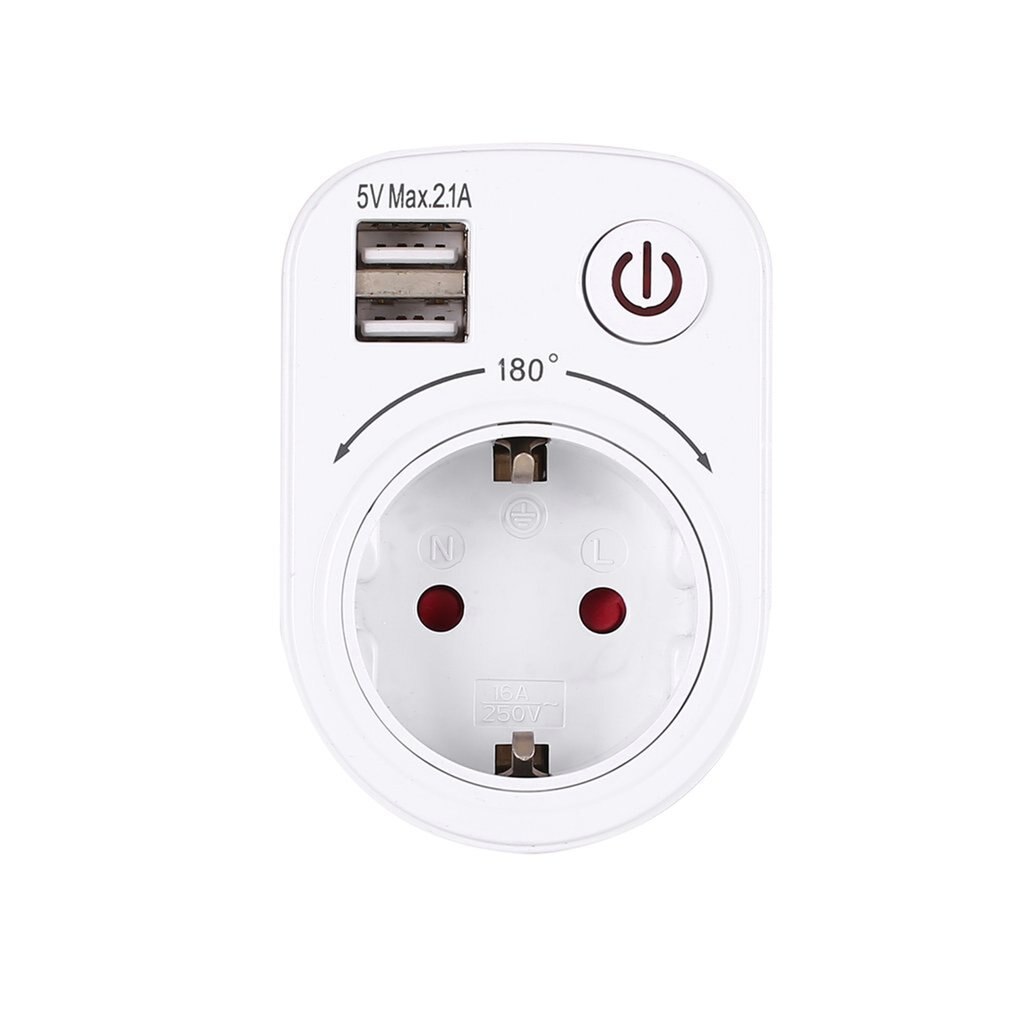 Rotatable Dual USB Timer Socket USB British Socket... – Grandado