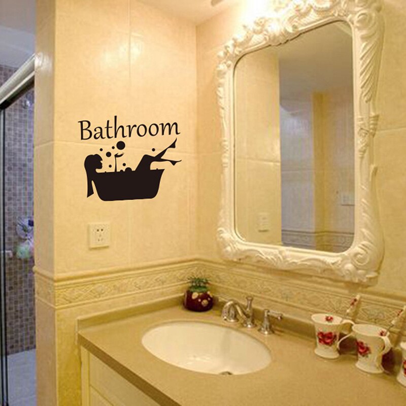 Bathroom Removable Wall Sticker Letter Art Vinyl M... – Grandado