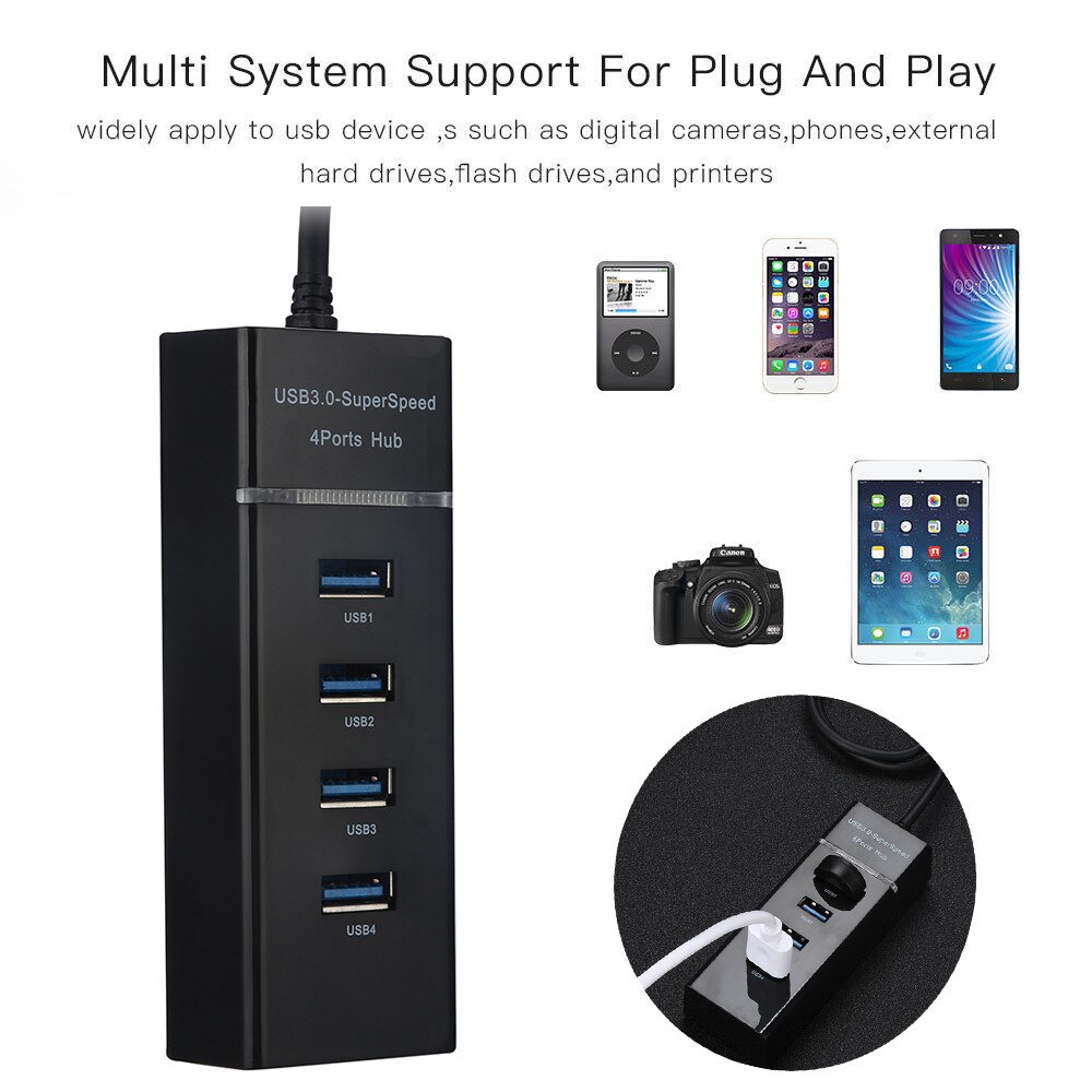 4 Ports USB3.0 High Speed OTG Expander Phone Table... – Grandado