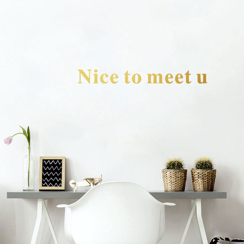 Nice to meet u Letter Wall Sticker Quotes Stickers... – Grandado