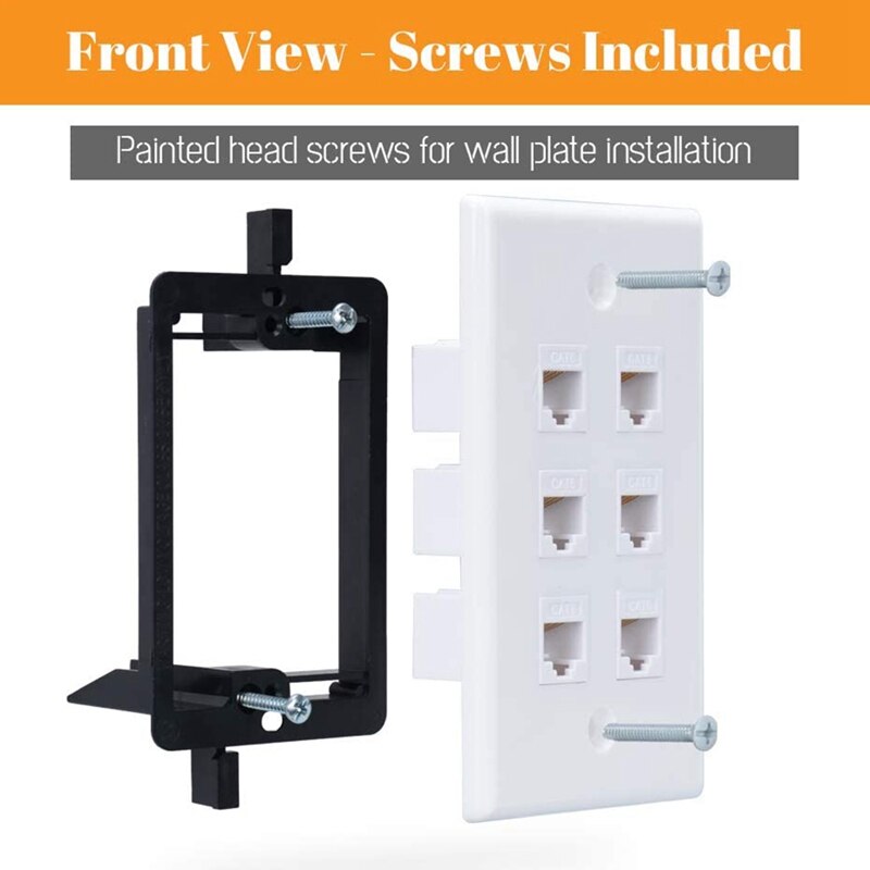 Cat6 Wall Plate 6 Port with 1 Gang Low Voltage Mou... – Grandado