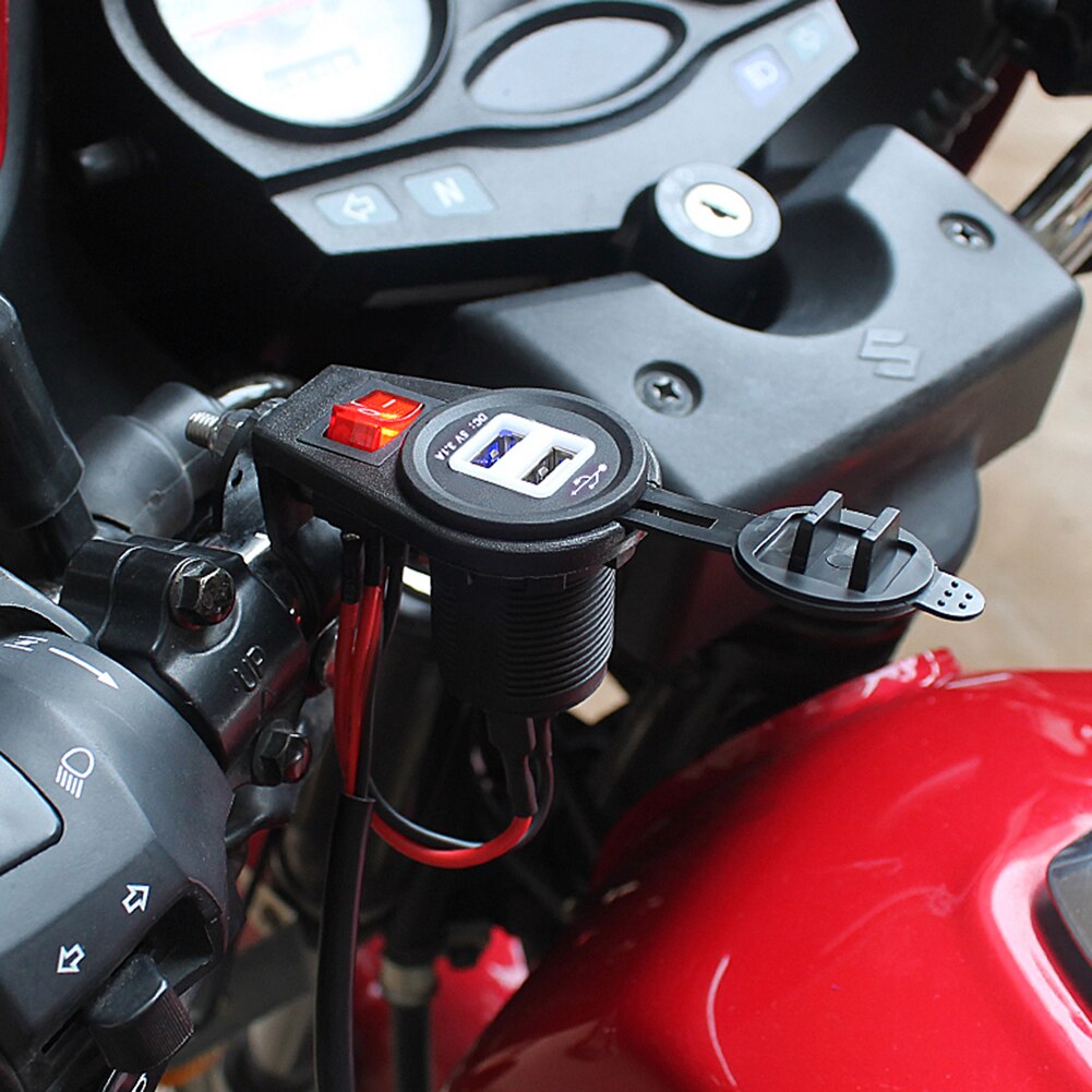 Car Boat Motorcycle USB Socket Adapter with Switch... – Grandado