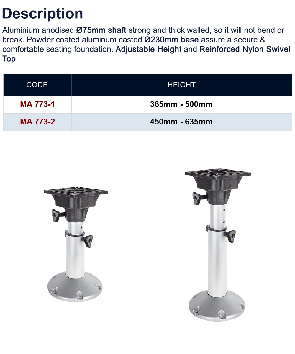 Oceansouth Adjustable Pedestal Aluminium Anodised ... – Vicedeal