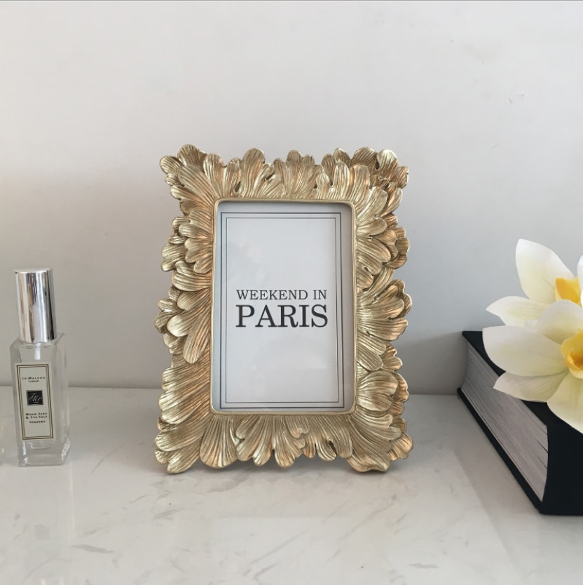 Retro 6 Inch Resin Photo Frame Picture Frames Gold... – Grandado