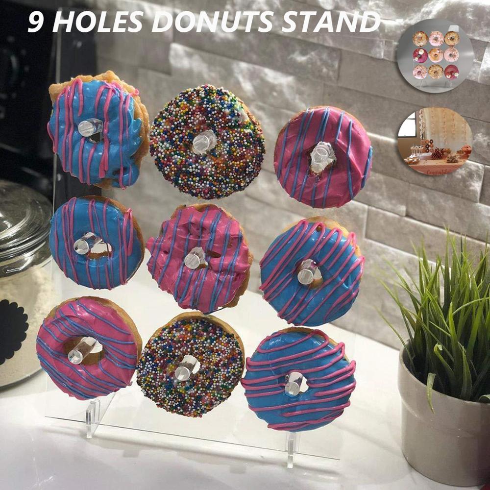 9 Donuts Display Acrylic Stand Wedding Birthday Pa... – Grandado