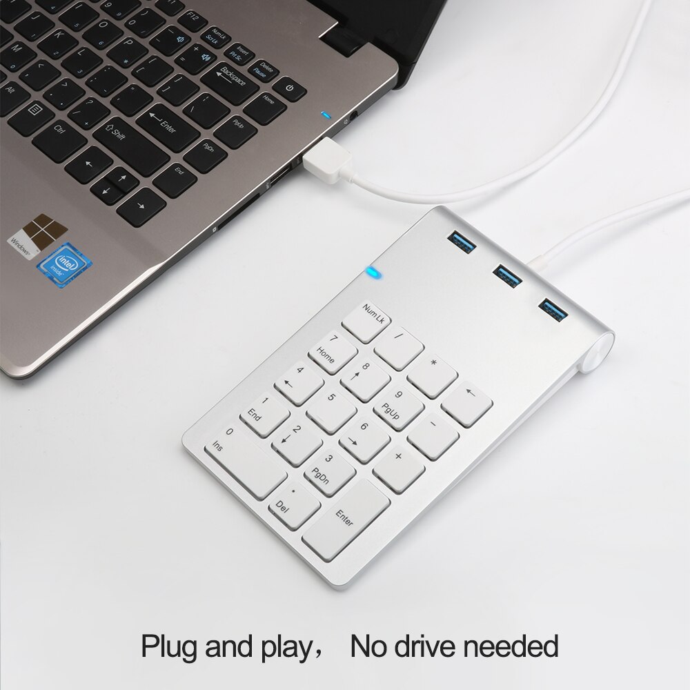 Rocketek usb numerisk tastatur 18 taster med tre u... – Grandado