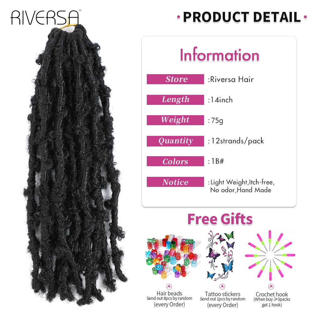 14 Inch 1-6 Packs Butterfly Crochet Locs Braids Ha... – Vicedeal