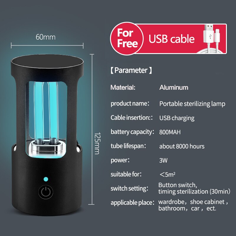 UVC Light Ultraviolet Germicidal Lamp Bedroom Ward... – Grandado